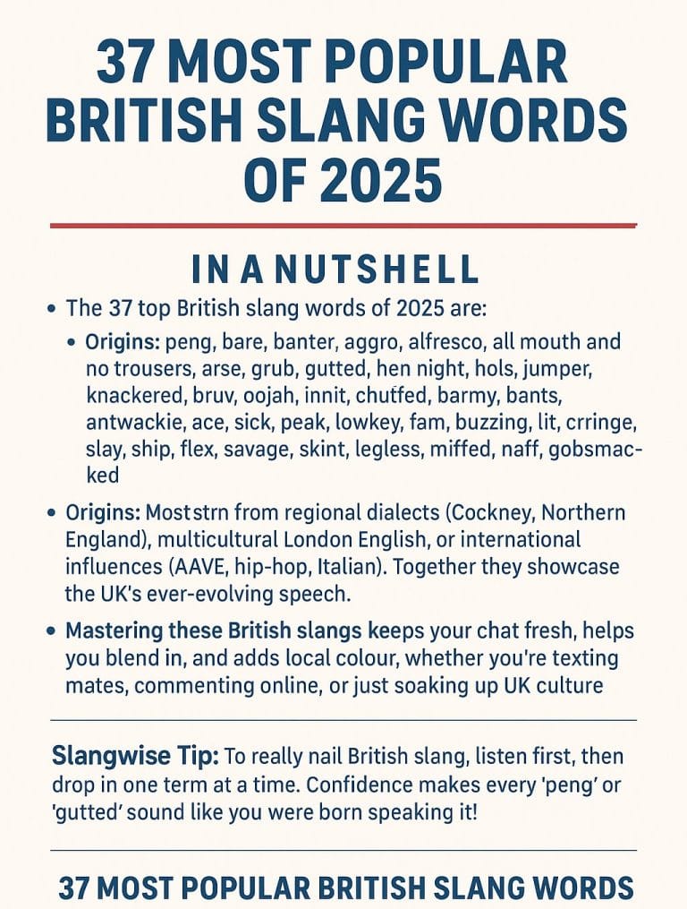 37 Most Popular British Slang Words of 2025